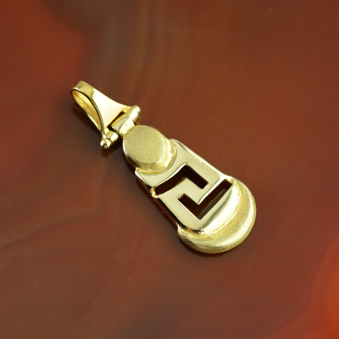 Greek Key 14K Gold Pendant, Greek 14 K Gold Pendant, Greek Key Necklace ...