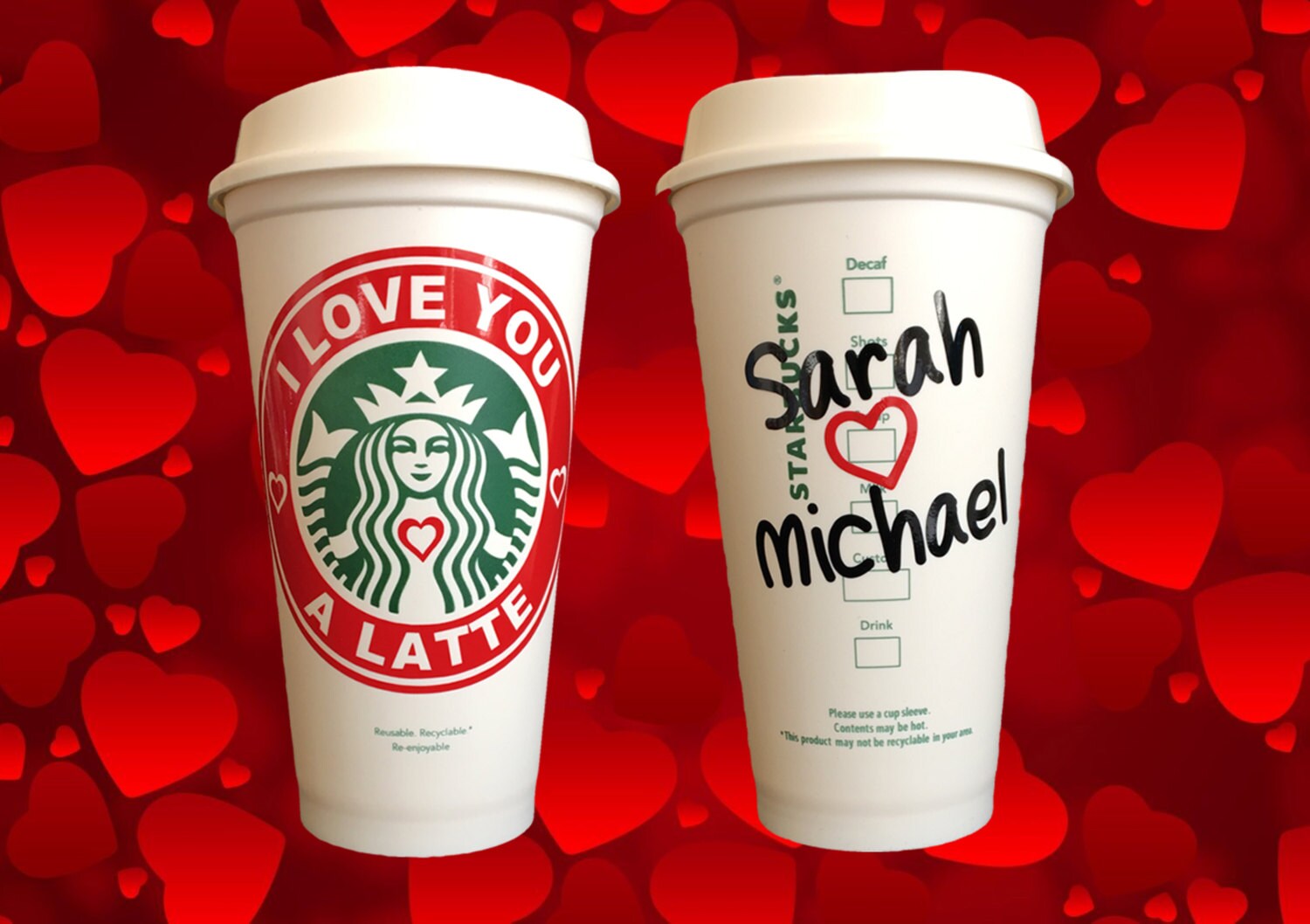 Starbucks Personalized I Love You A Latte Coffee Travel - Etsy