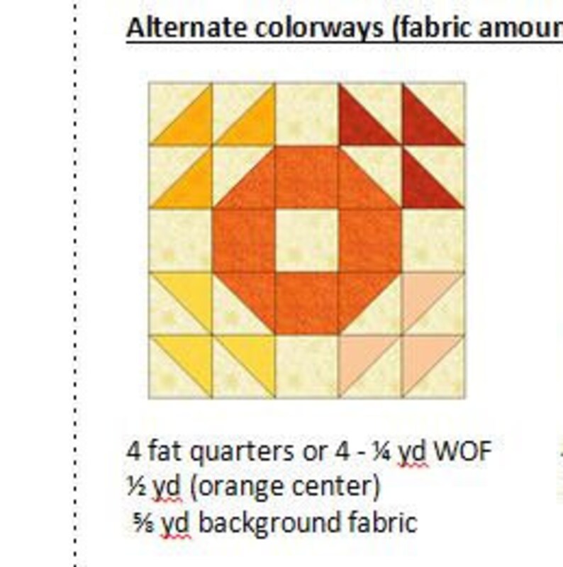 Fast and Easy Wedding Ring Block, Easy Beginner Quilt Pattern, Big One Block Quilt Pattern ...