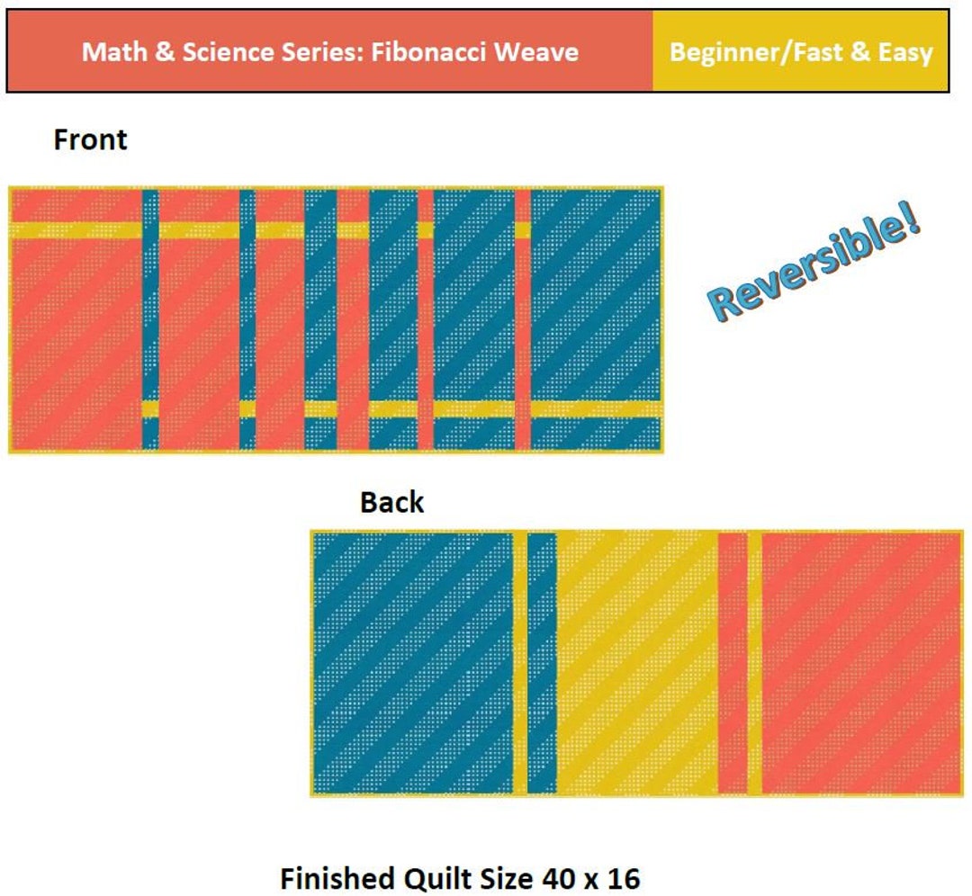 Fibonacci Weave Table Runner Quilt Pattern: Easy Beginner Reversible ...