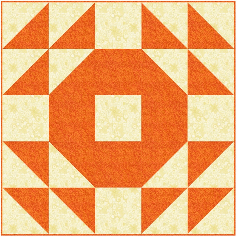 Fast and Easy Wedding Ring Block, Easy Beginner Quilt Pattern, Big One Block Quilt Pattern ...