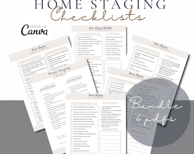 Home Staging Checklist Package | Realtors & Home Stagers | Editable ...