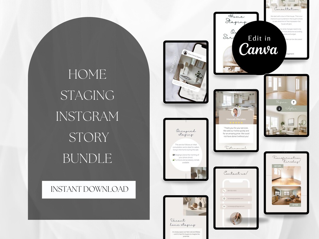 Home Staging Business - Instagram Story Template - Editable in Canva ...
