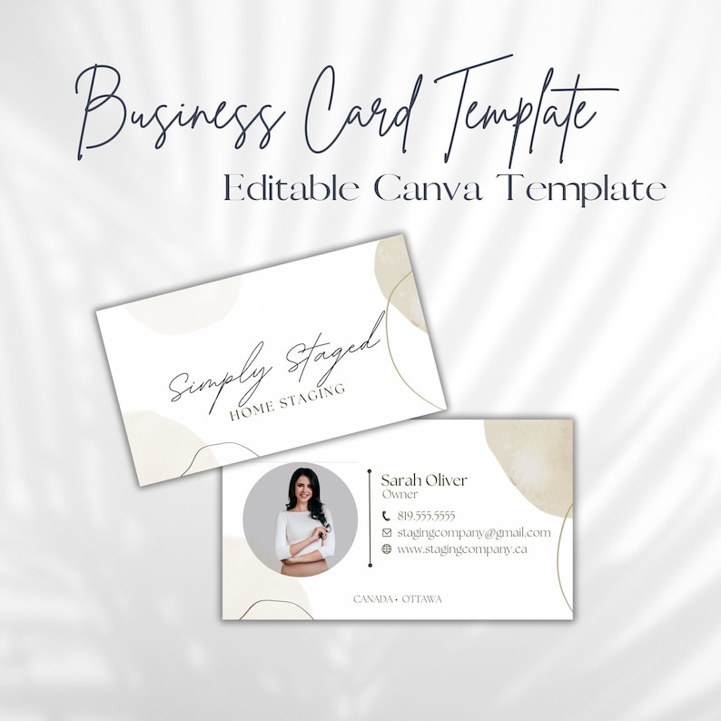Business Card Template | Home Staging | Design | Editable Canva - Etsy