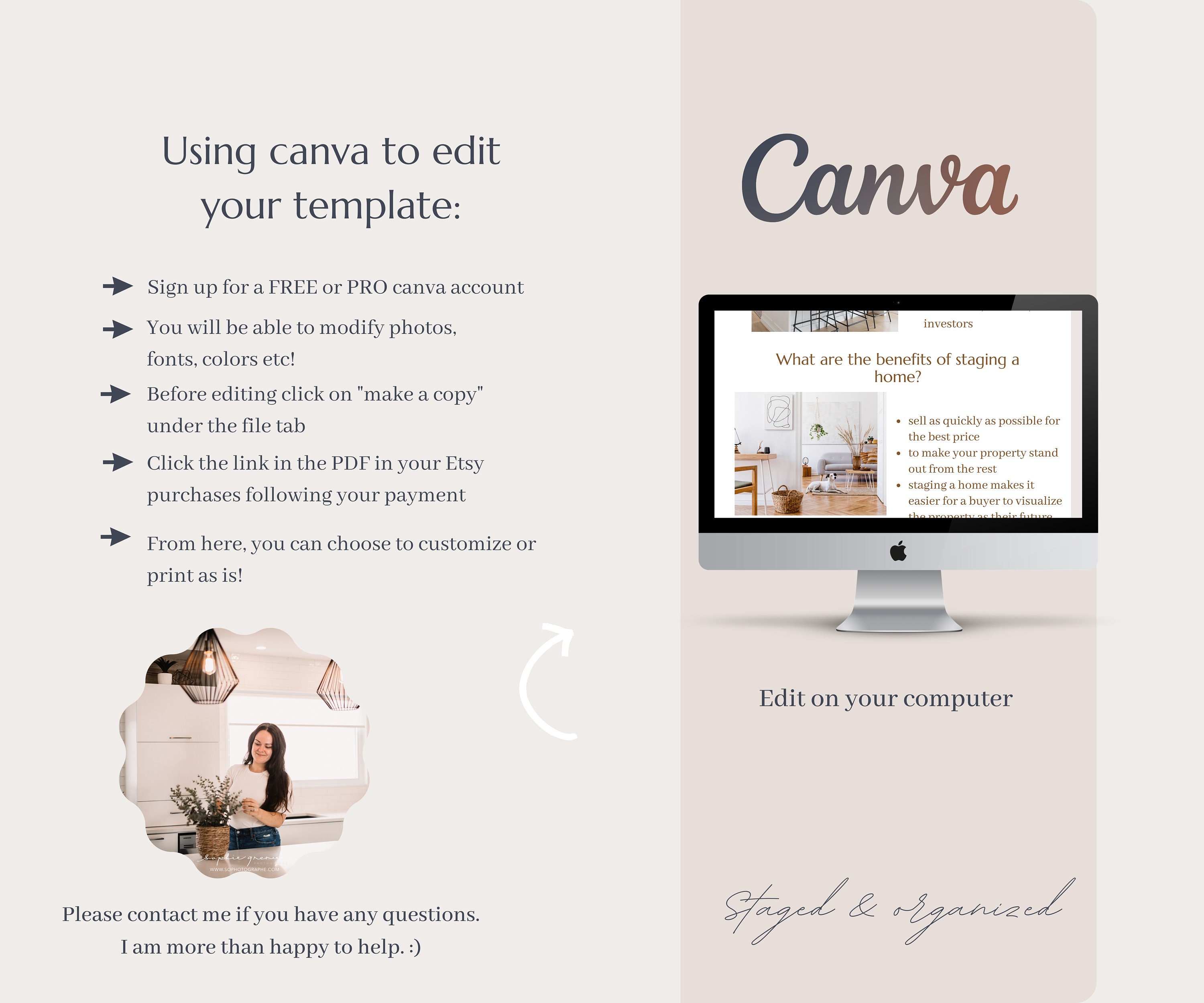 Home Staging Flyer Template: Neutral Minimalist Design (canva PDF) - Etsy