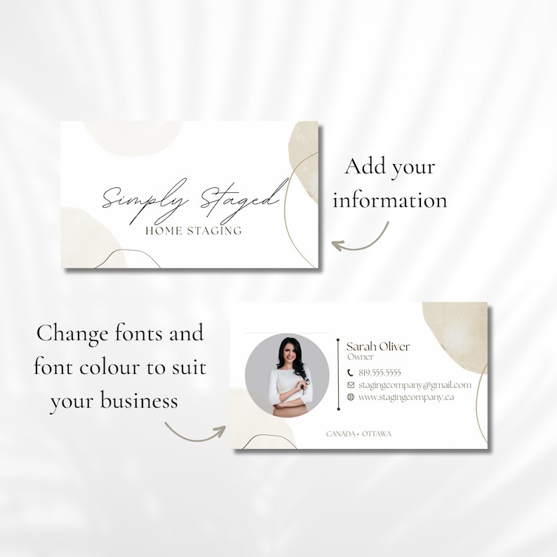 Business Card Template | Home Staging | Design | Editable Canva - Etsy
