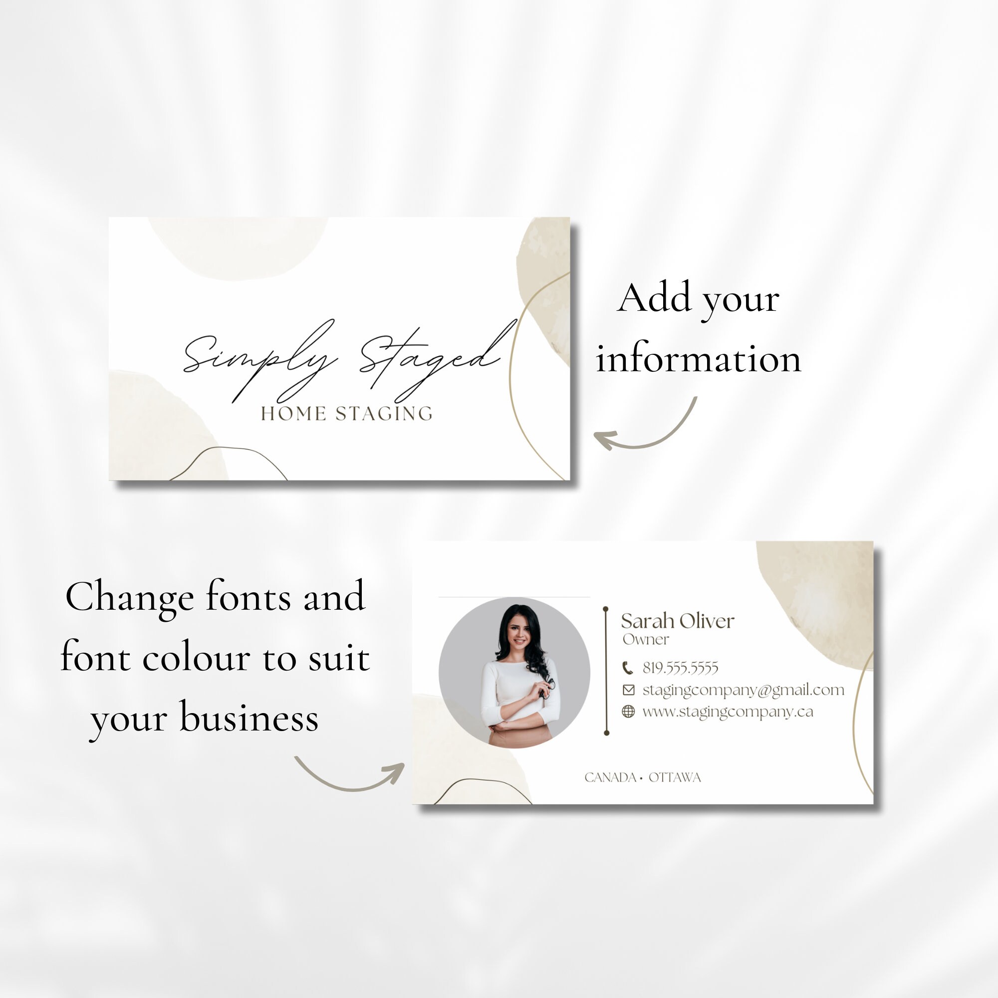 Business Card Template | Home Staging | Design | Editable Canva - Etsy