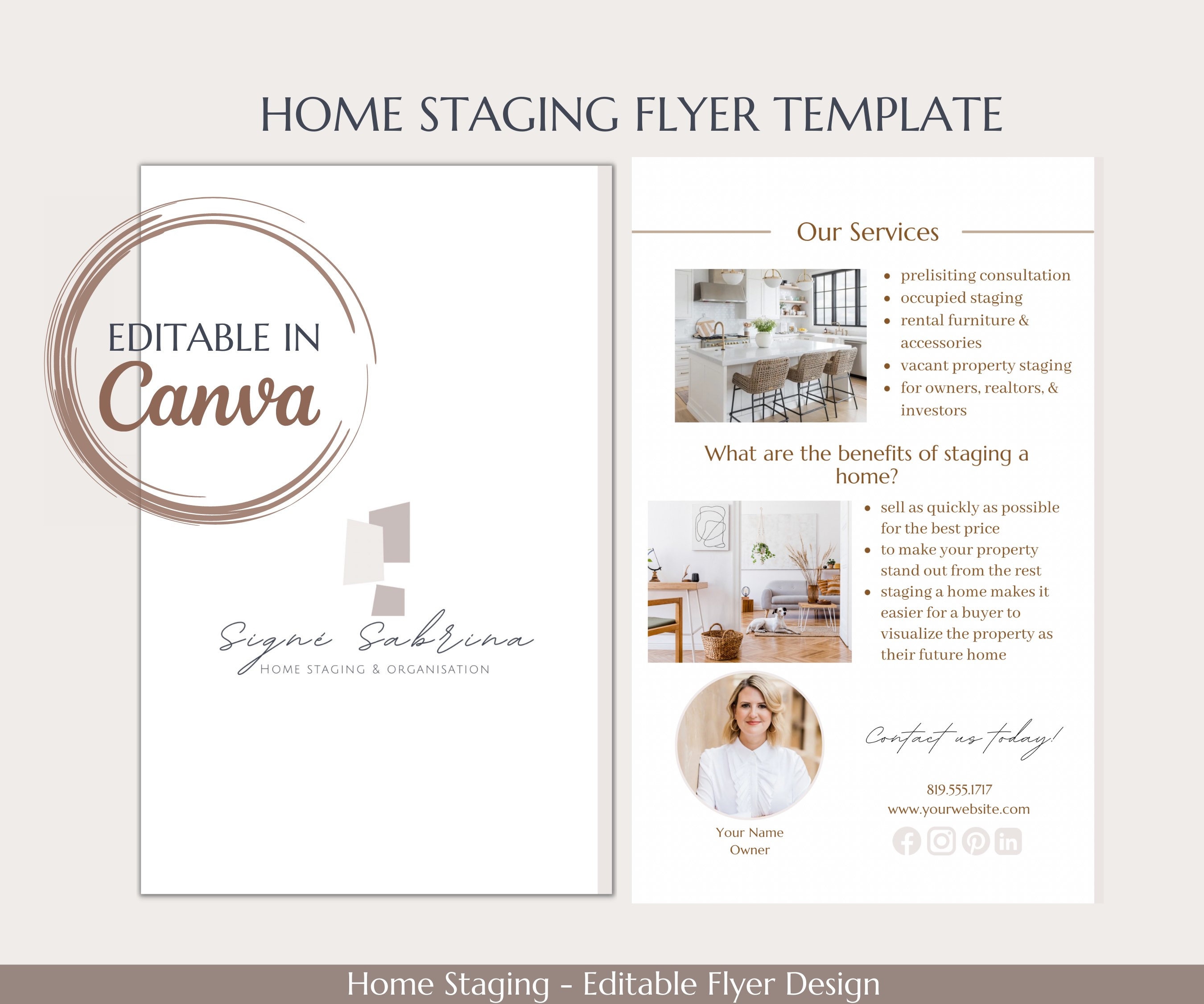 Home Staging Flyer Template: Neutral Minimalist Design (canva PDF) - Etsy