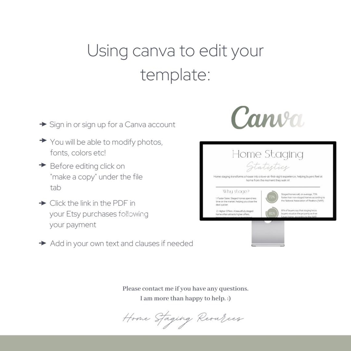 Home Staging Statistics - Infographic - Template - Editable in Canva - Etsy