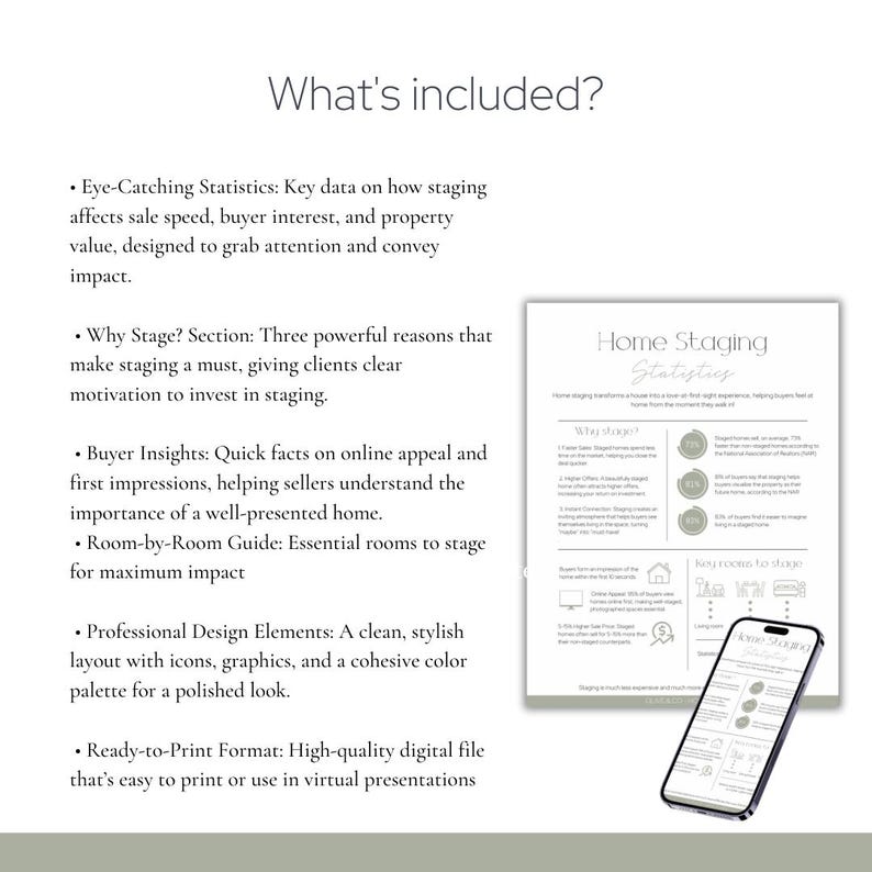 Home Staging Statistics - Infographic - Template - Editable in Canva - Etsy