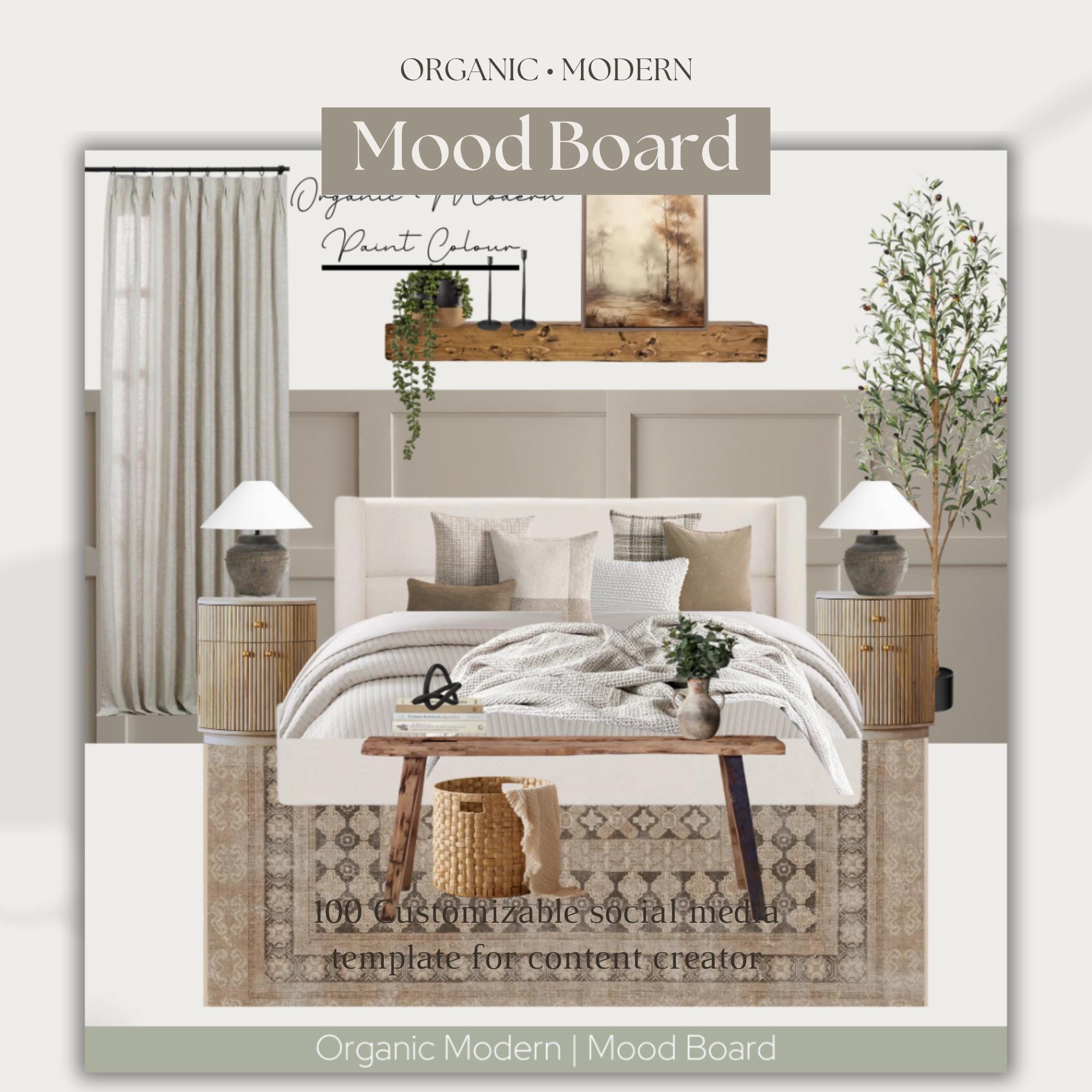 Organic Modern - Mood Board - Bedroom Interior Design - Clickable Links ...