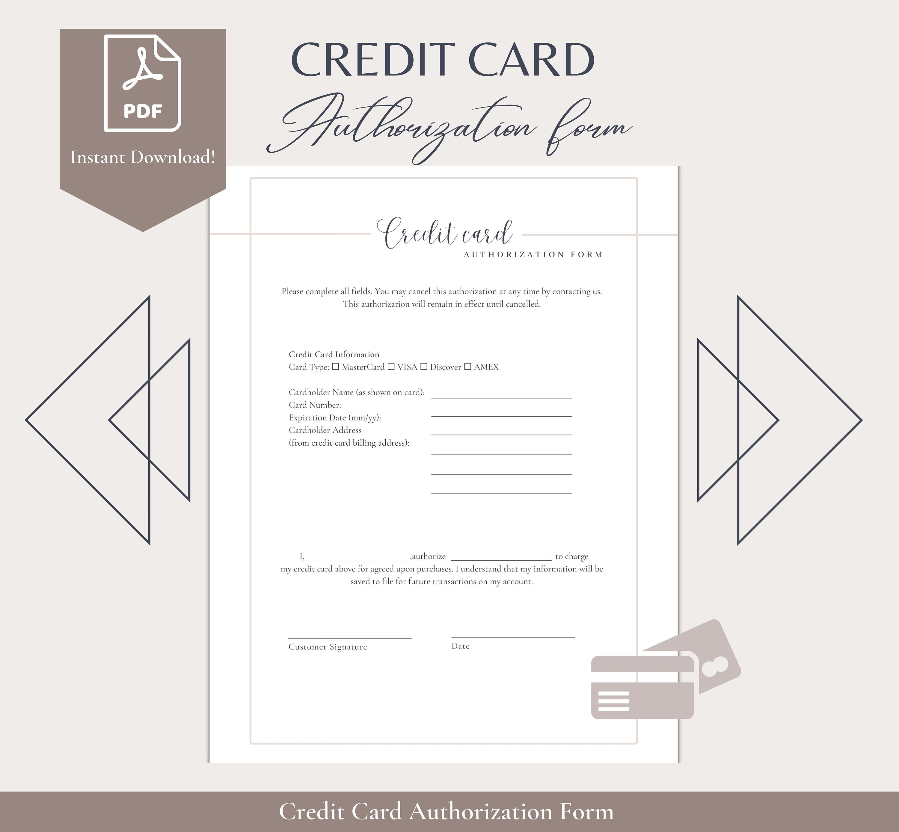 Printable Client Credit Card Authorization Form - Home Staging Contract ...