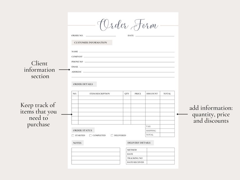 Printable Order Form - Home Staging Resources - Order Form - Printable ...