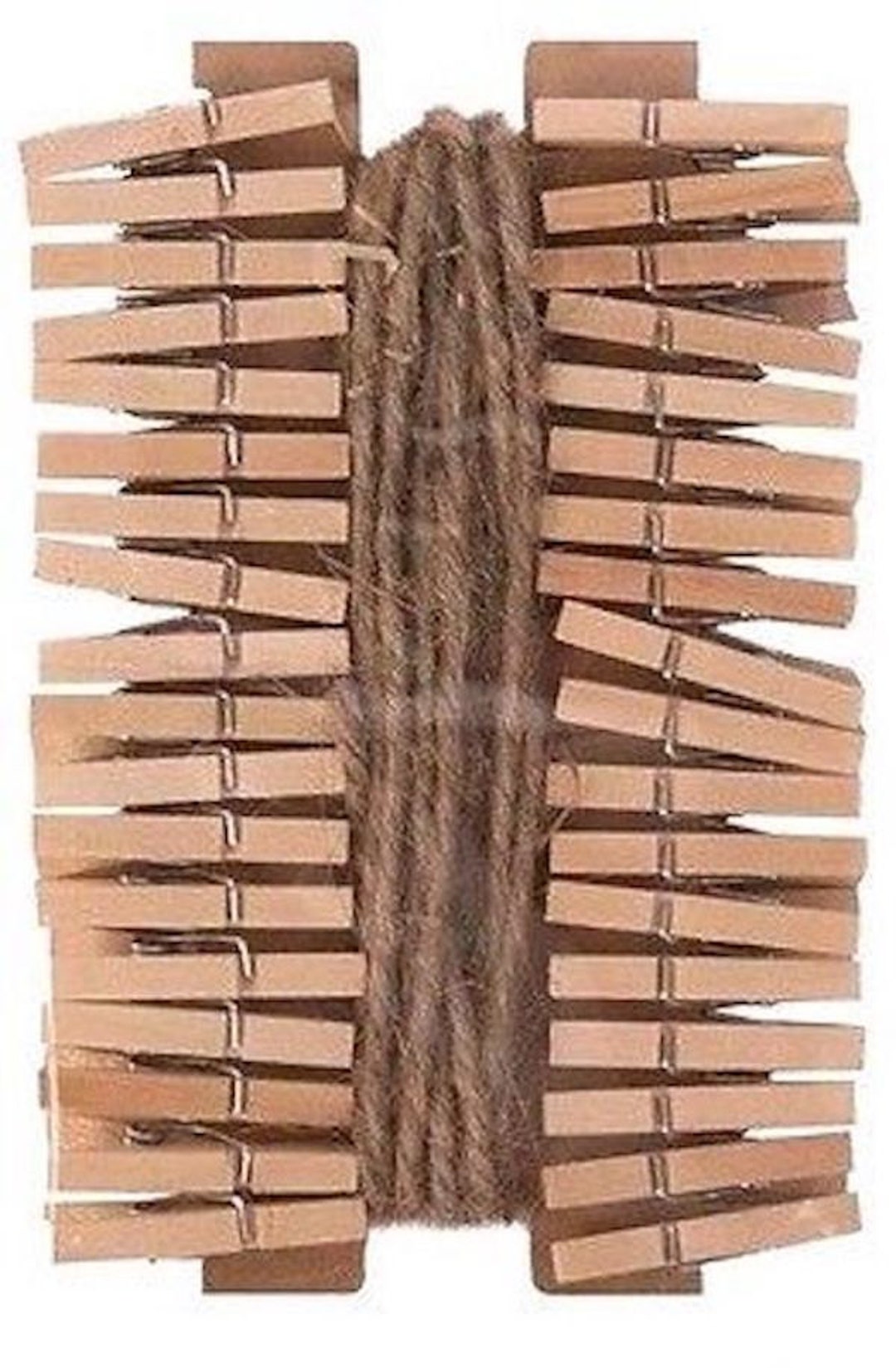 36 X Natural Wooden Mini Craft Pegs Spring Wood Clips + 2 Meter String ...