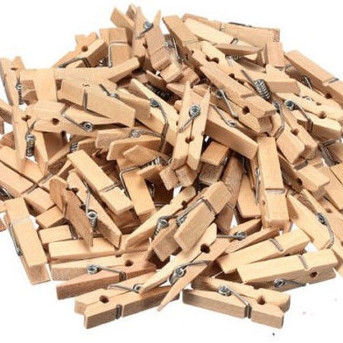 60 Mini Wooden Pegs 25mm Tiny Craft Wedding Hanging Photo | Etsy