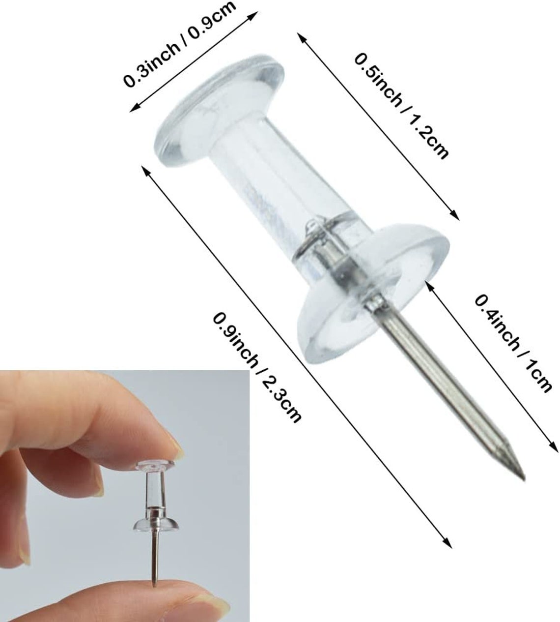 Push Pins Clear Transparent Thumb Tacks Map Chart Notice Bulletin Cork ...