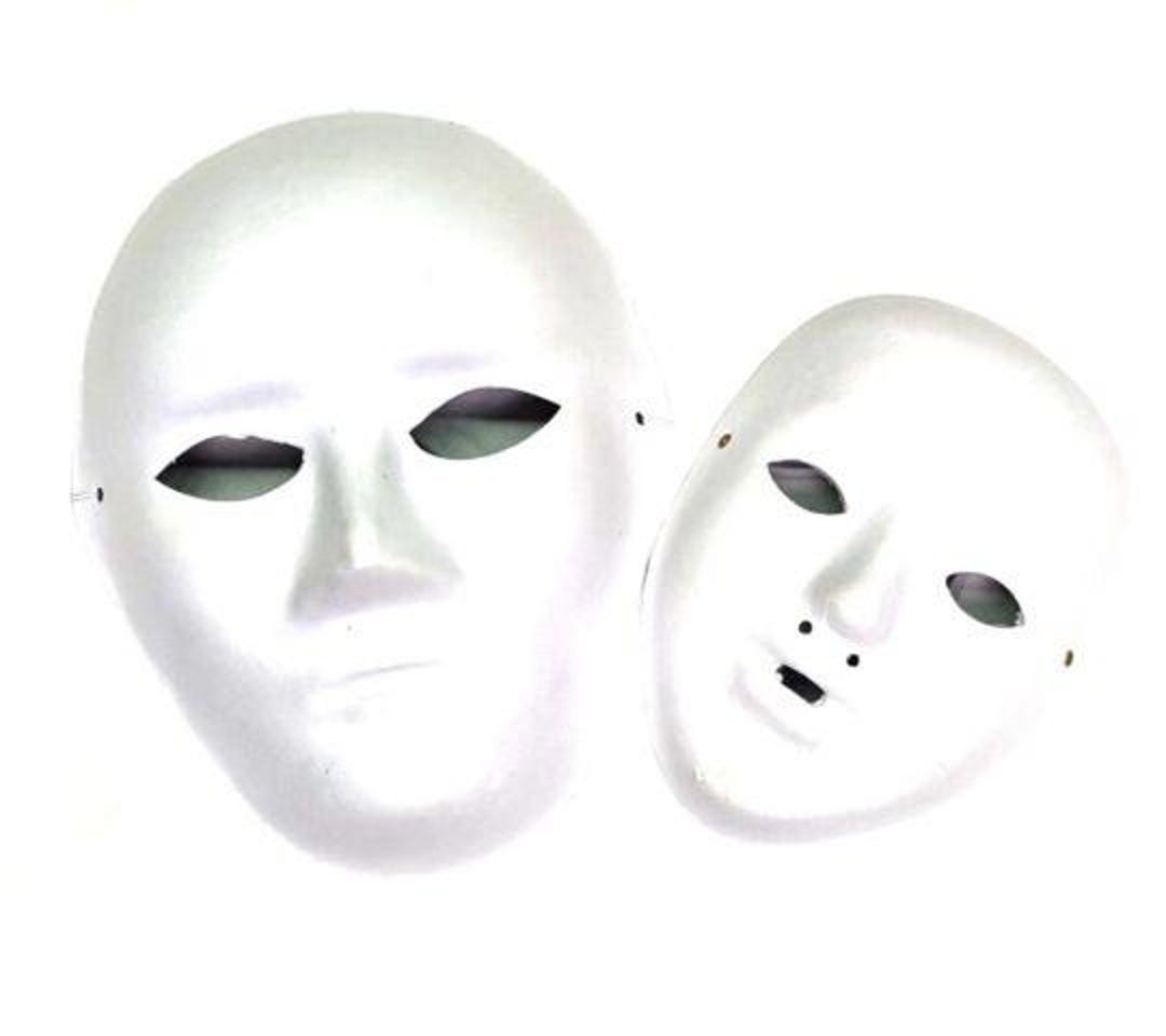 Plain White Matt Facemask Paintable Halloween Masquerade Ball Mask ...