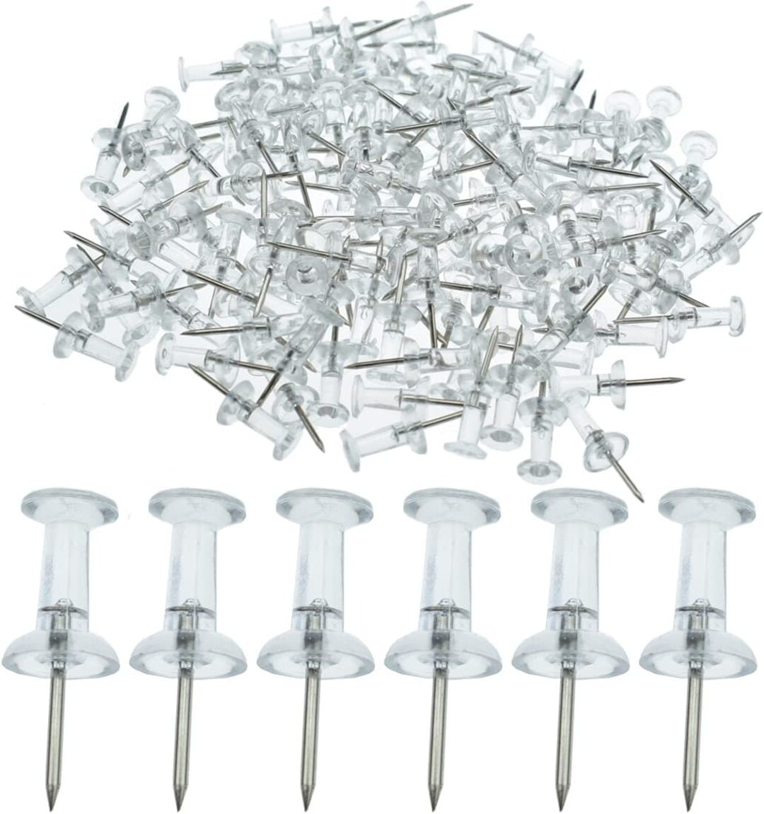 Push Pins Clear Transparent Thumb Tacks Map Chart Notice Bulletin Cork ...