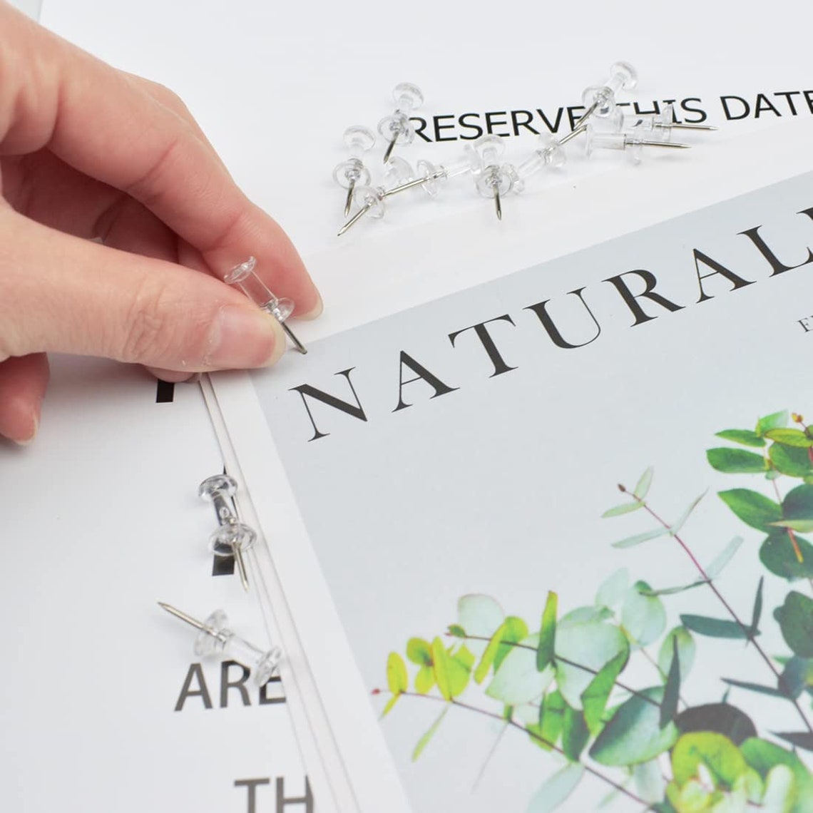 Push Pins Clear Transparent Thumb Tacks Map Chart Notice Bulletin Cork ...