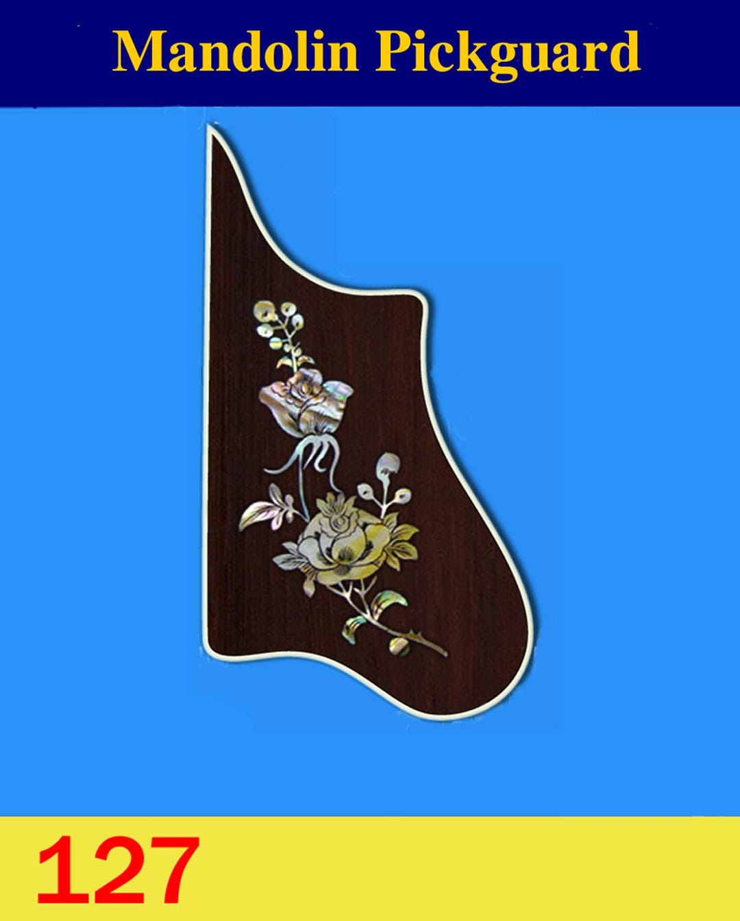Mandolin Rosewood Pickguard, MOP & Abalone Inlay, Bruce Wei (127) - Etsy