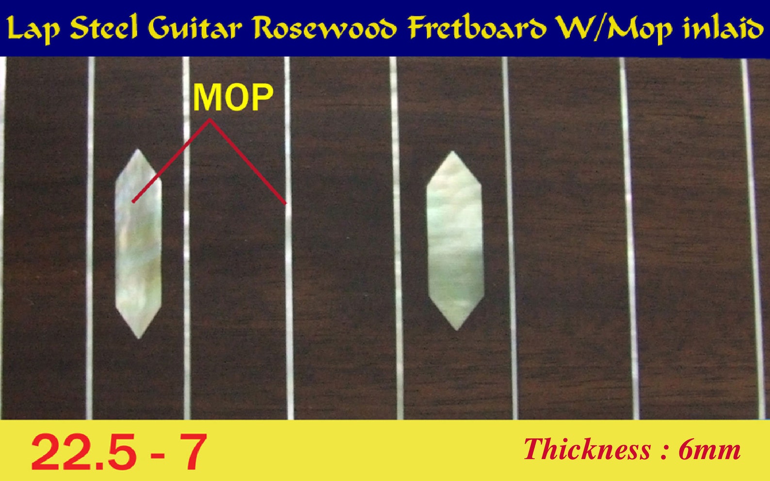 Bruce Wei Lap Steel Fretboard W/mop Inlay Scale 22.5 7 - Etsy