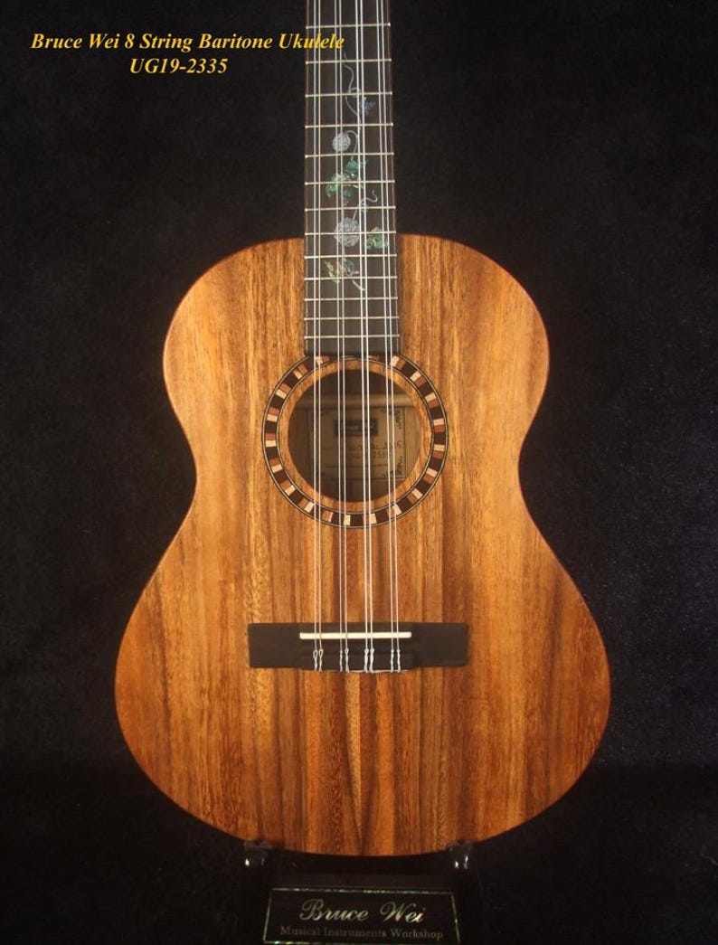 Handmade 8 String Baritone Ukulele, Solid Acacia, Slotted Head, Beer ...