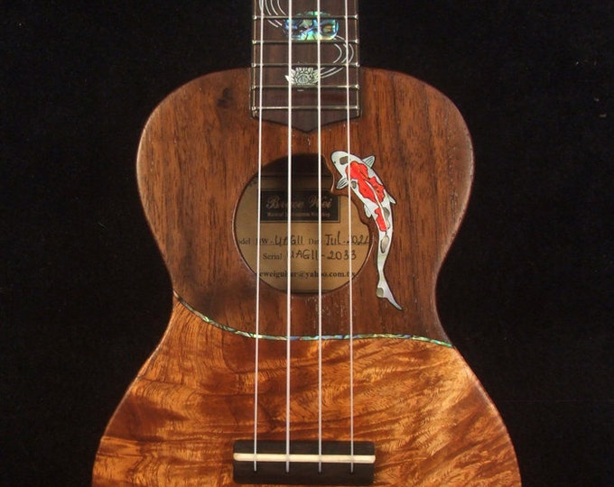 Bruce Wei Carved Archback Solid Curly Hawaiian Koa, Acacia Sopranissimo ...