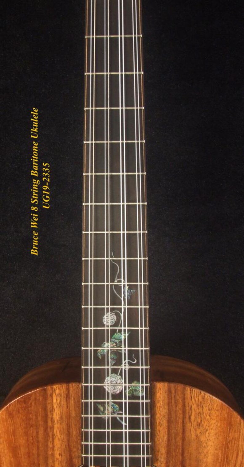 Handmade 8 String Baritone Ukulele, Solid Acacia, Slotted Head, Beer ...