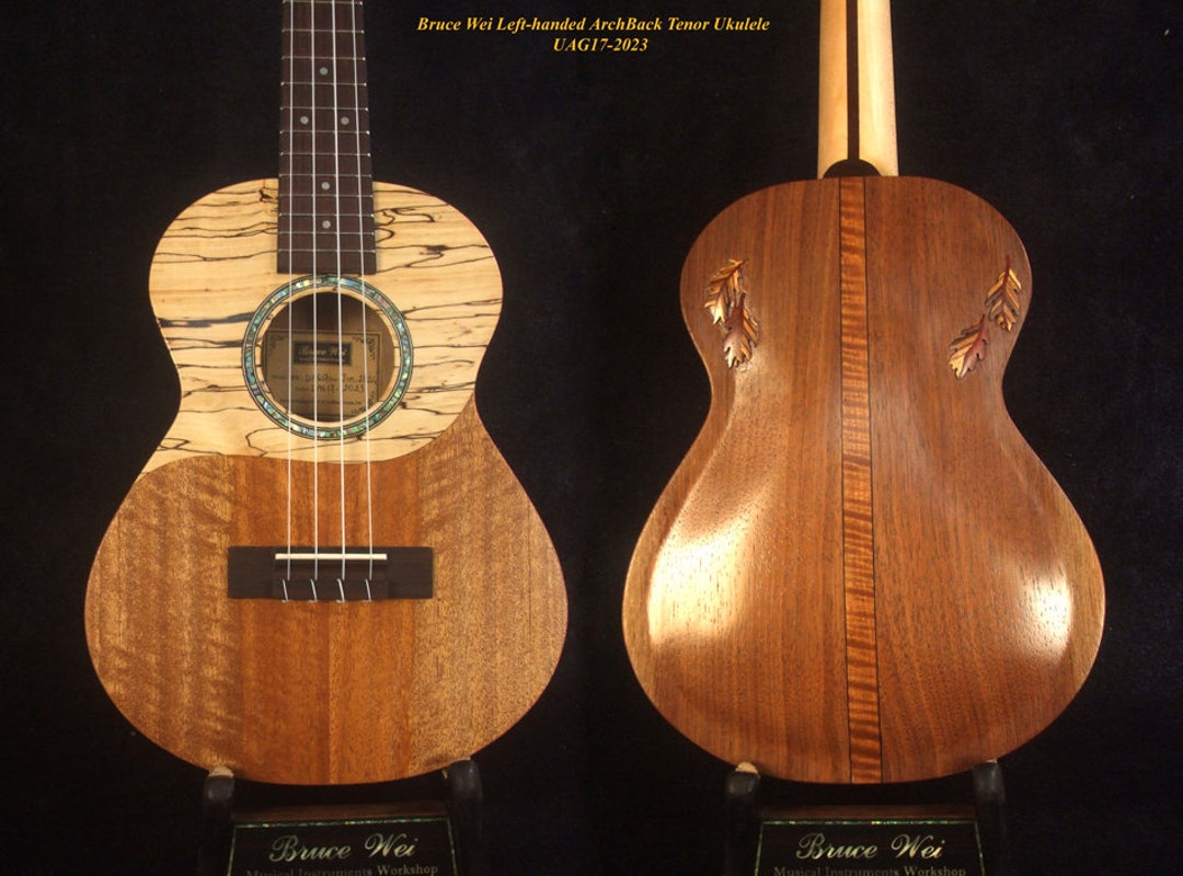 Bruce Wei Handmade Left-handed Solid Walnut, Spalted Maple Arch-back ...