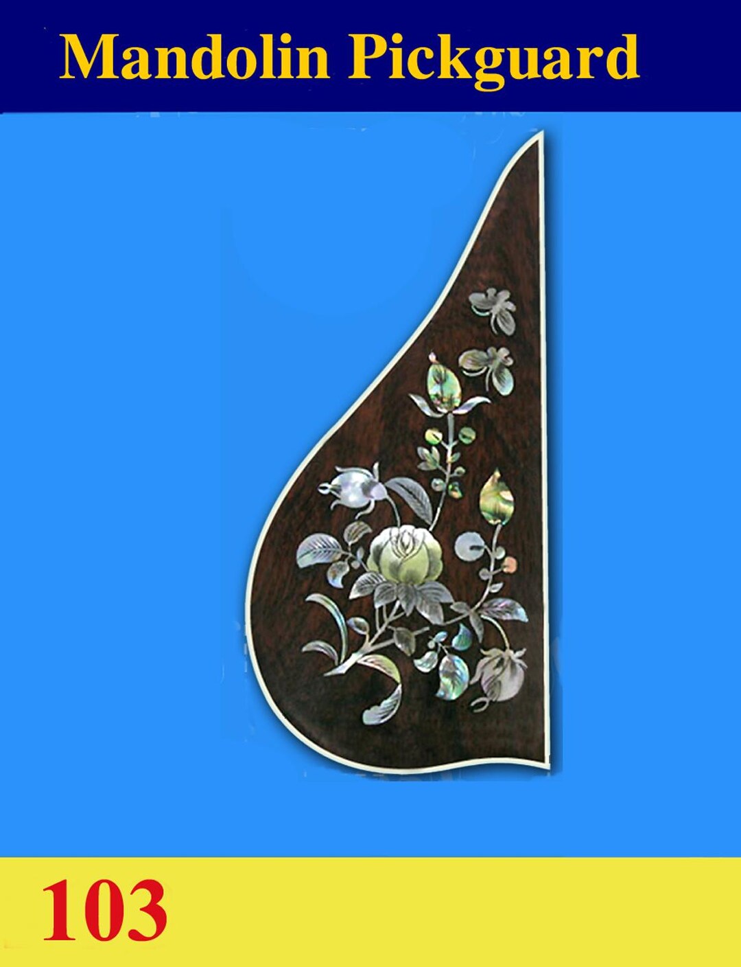 Mandolin Left Hand Rosewood Pickguard, MOP & Abalone Inlay, Bruce Wei ...