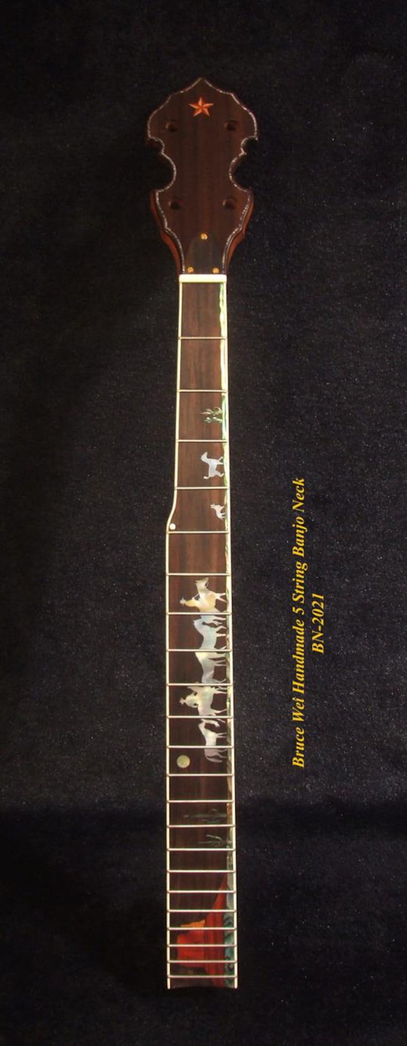 Handcrafted 5 String Banjo Neck, Solid Mahogany & Hard Maple Cowboy ...