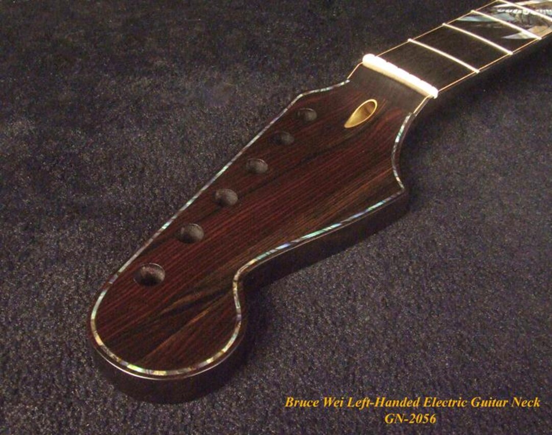 Left-handed Stratocaster Neck, Handcrafted Solid Macassar Ebony ...