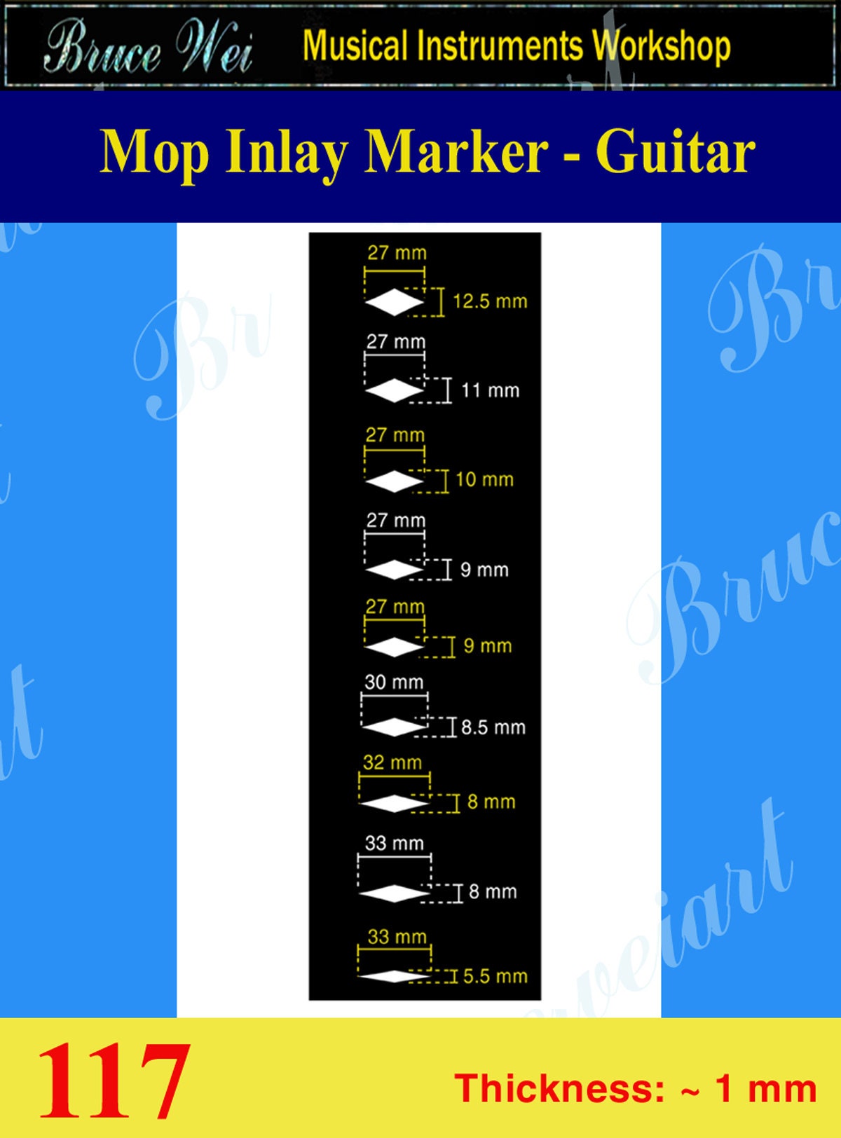 Inlay Material, DIY White Mop Inlay Fretboard Markers, Bruce Wei ( 117 ...