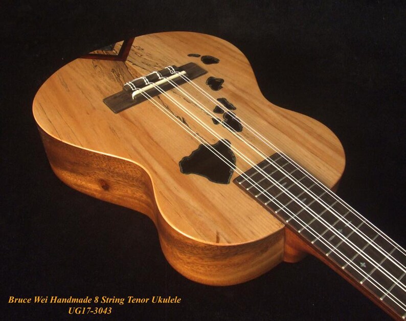 Handmade 8 String Tenor Ukulele, Solid Spalted Maple, Acacia, the ...