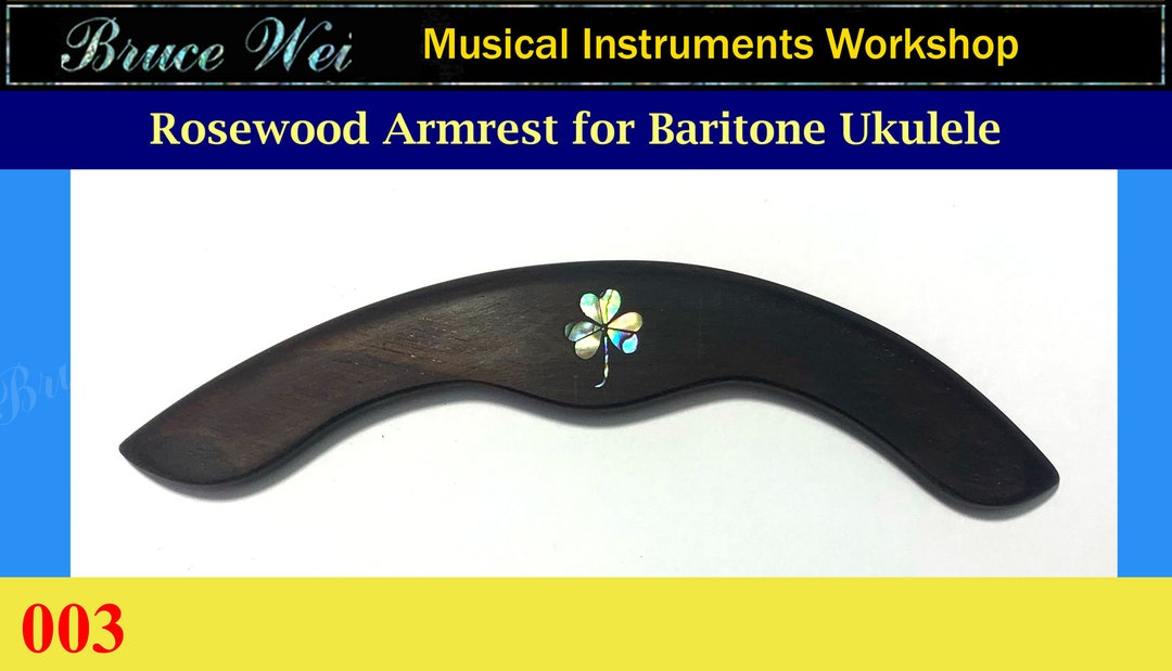 Bruce Wei, Rosewood Armrest for Baritone Ukulele W/ MOP Art Inlay (003 ...