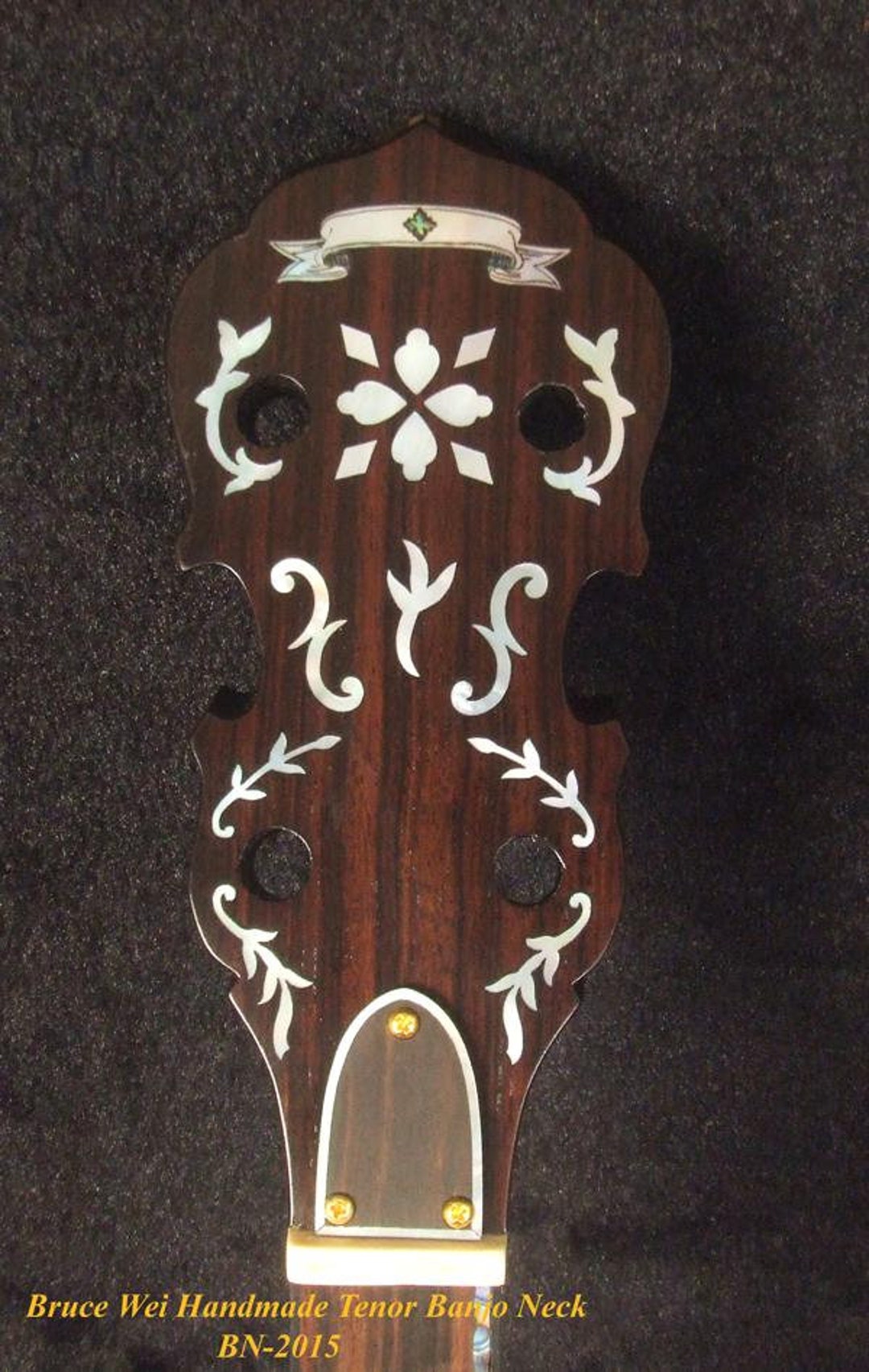 Handcrafted Tenor Banjo Neck, Solid Macassar Ebony Cowboy Inlay BN-2015 ...