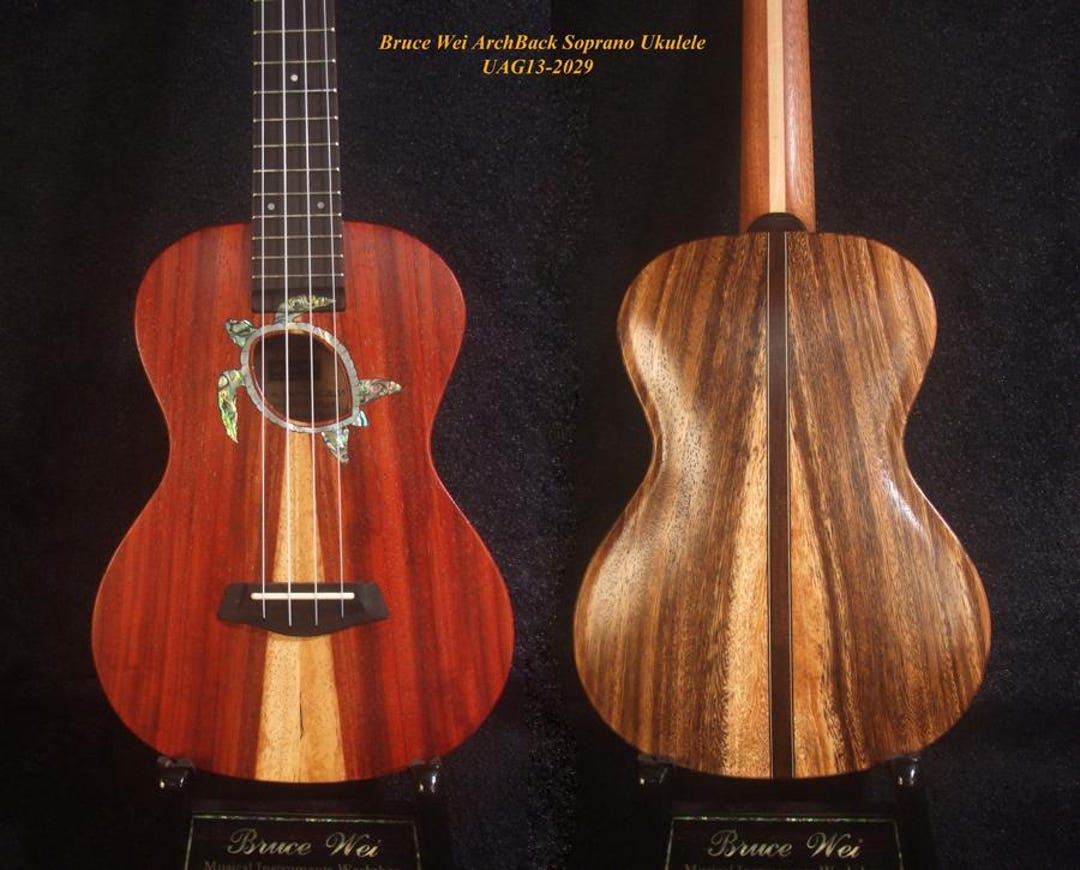 Handcrafted Soprano Ukulele Redwood & Acacia Archback , Turtle ...