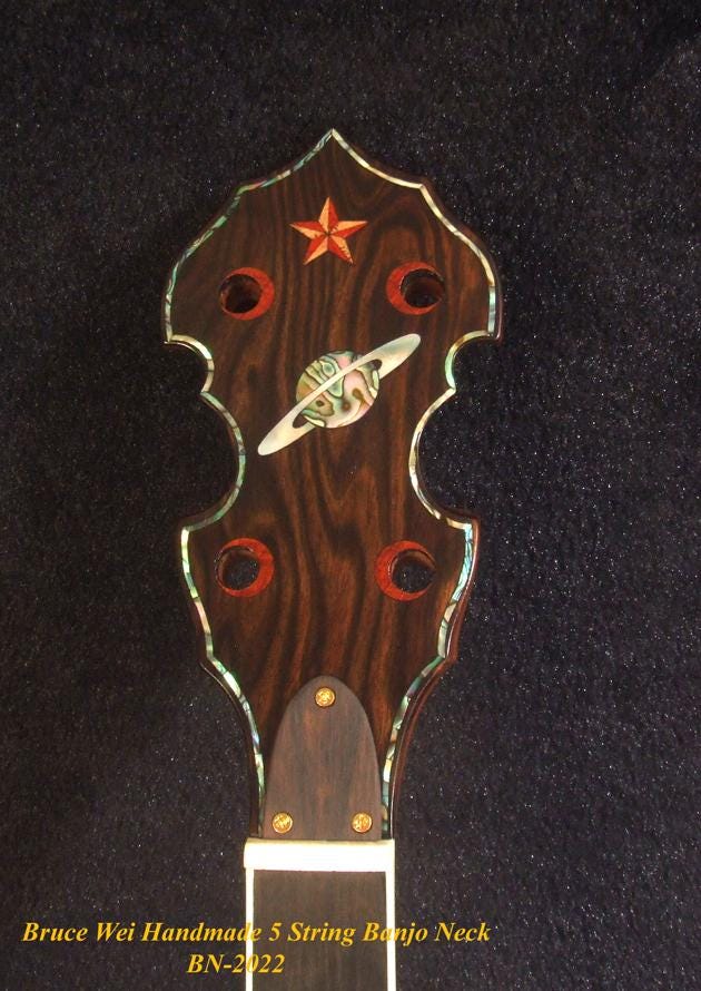 Handcrafted 5 String Banjo Neck, Solid Mahogany & Hard Maple Planet ...