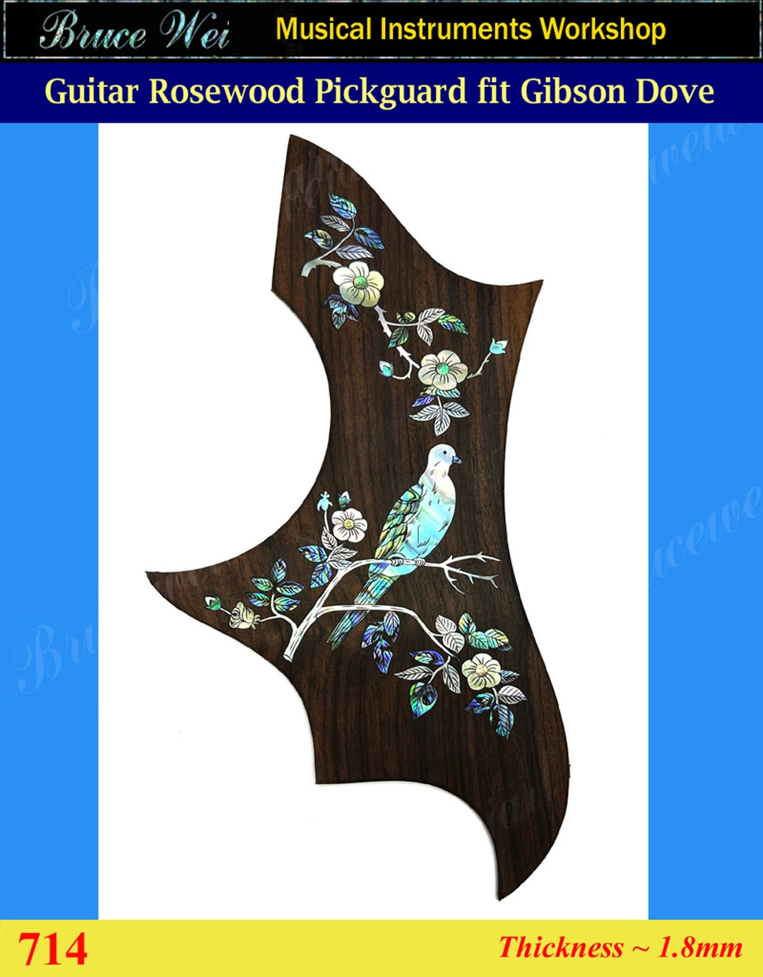Gibson Dove Guitar Rosewood Pickguard , Mop & Abalone Inlay, Bruce Wei ...