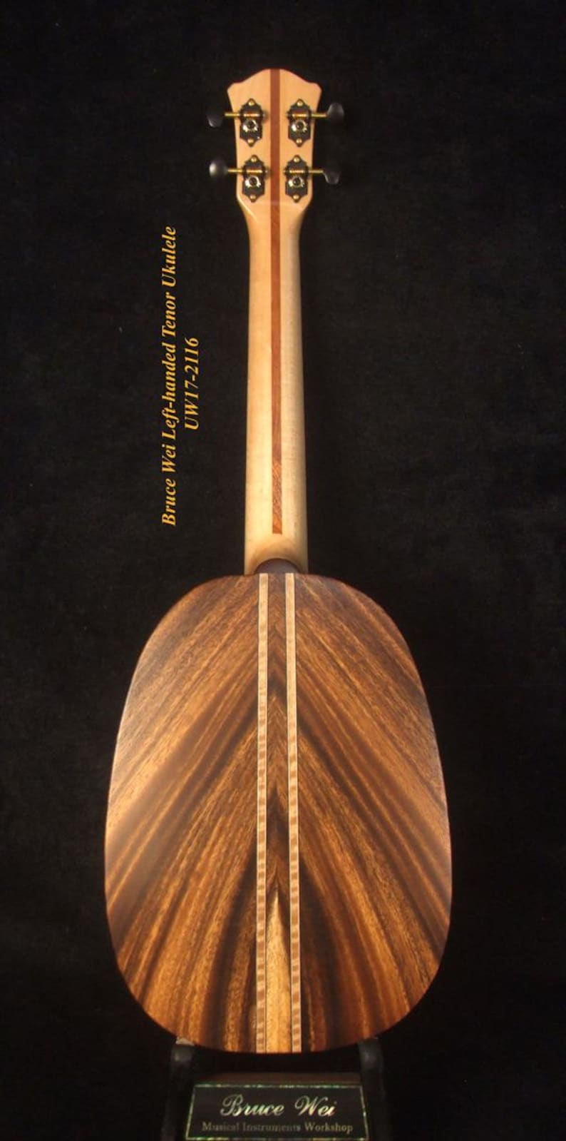 Handmade Left-handed Tenor Ukulele, Solid Acacia Pineapple, Turtle ...