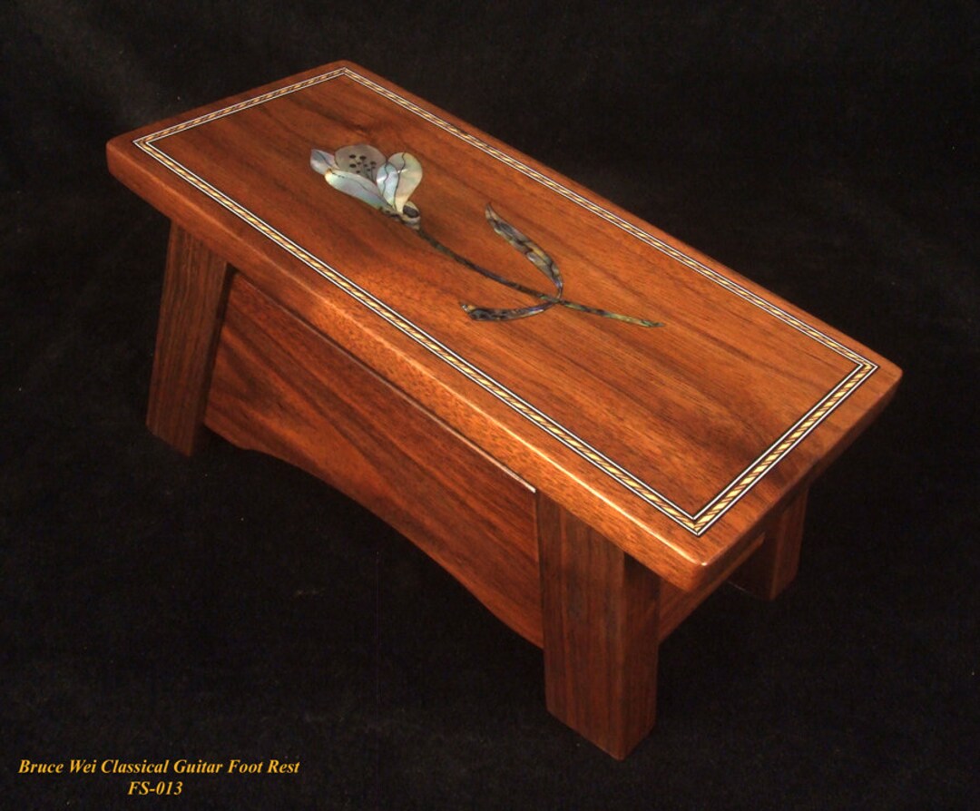 Classical Guitar Foot Rest Foot Stand, Solid Walnut, Mother of Pearl ...