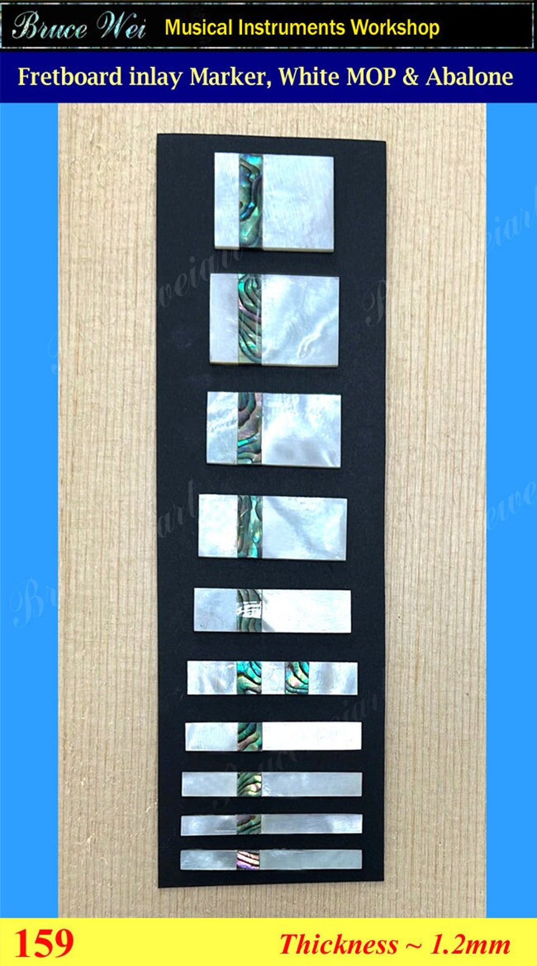 Guitar Fretboard Inlay Material, DIY Mop & Abalone Inlay Markers, Bruce ...