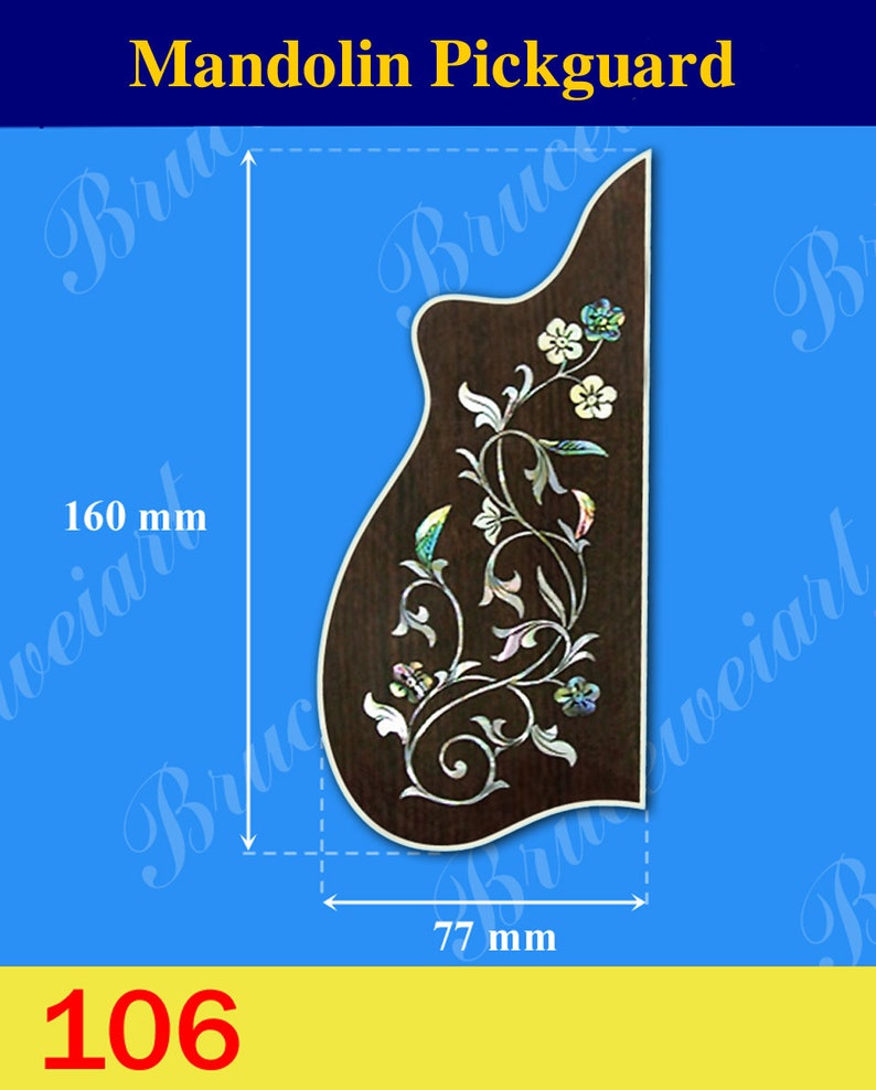 Bruce Wei Mandolin Part-left Hand Rosewood Pickguard W/mop - Etsy