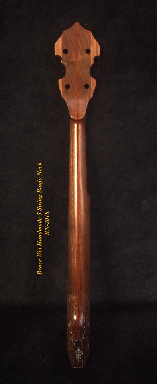 Handcrafted 5 String Banjo Neck, Solid Walnut Hummingbird Inlay, Heel ...