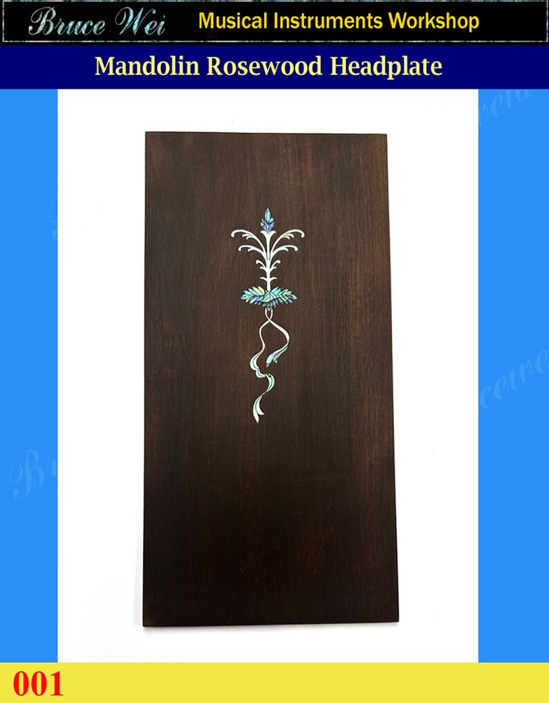 Mandolin Rosewood Headplate, Mop & Abalone Inlay, Bruce Wei (001) - Etsy