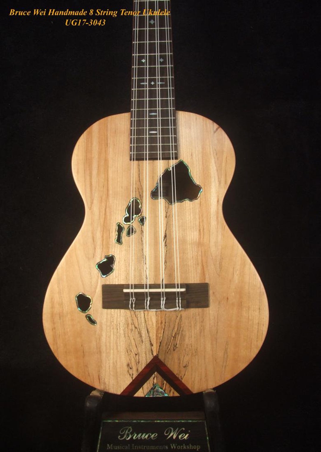 Handmade 8 String Tenor Ukulele, Solid Spalted Maple, Acacia, the ...