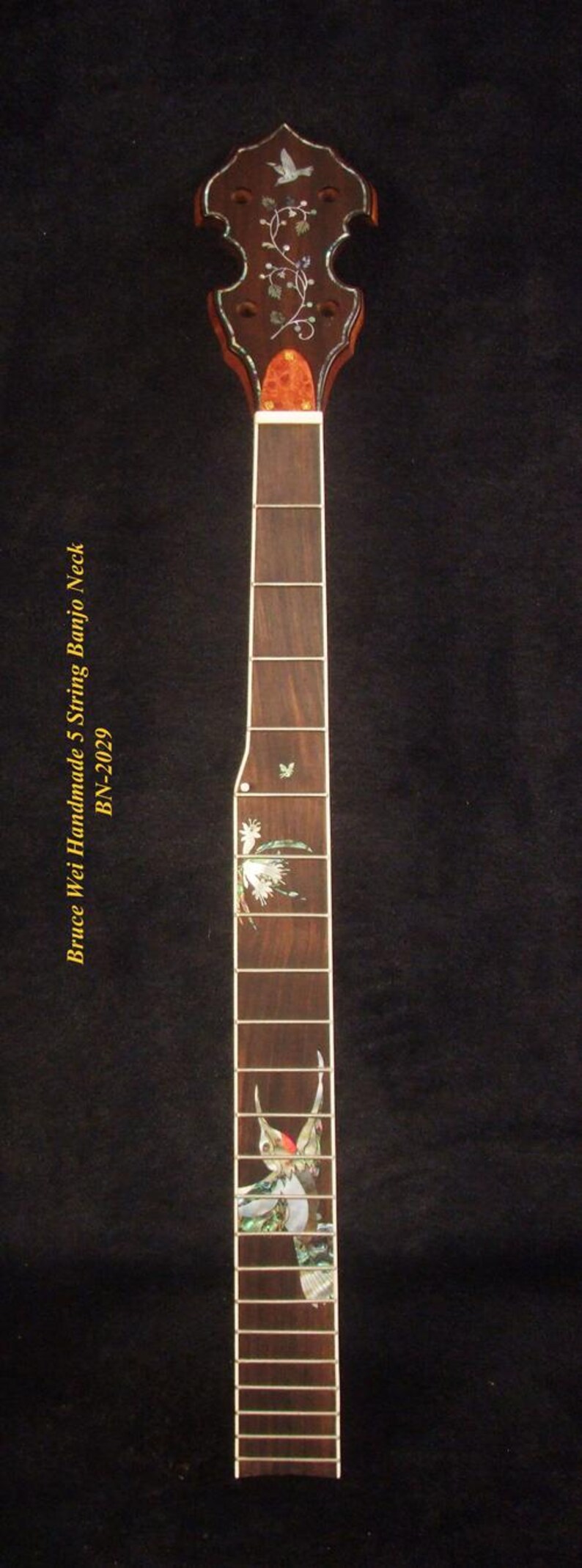 Handcrafted 5 String Banjo Neck, Solid Mahogany & Rosewood, Hummingbird ...