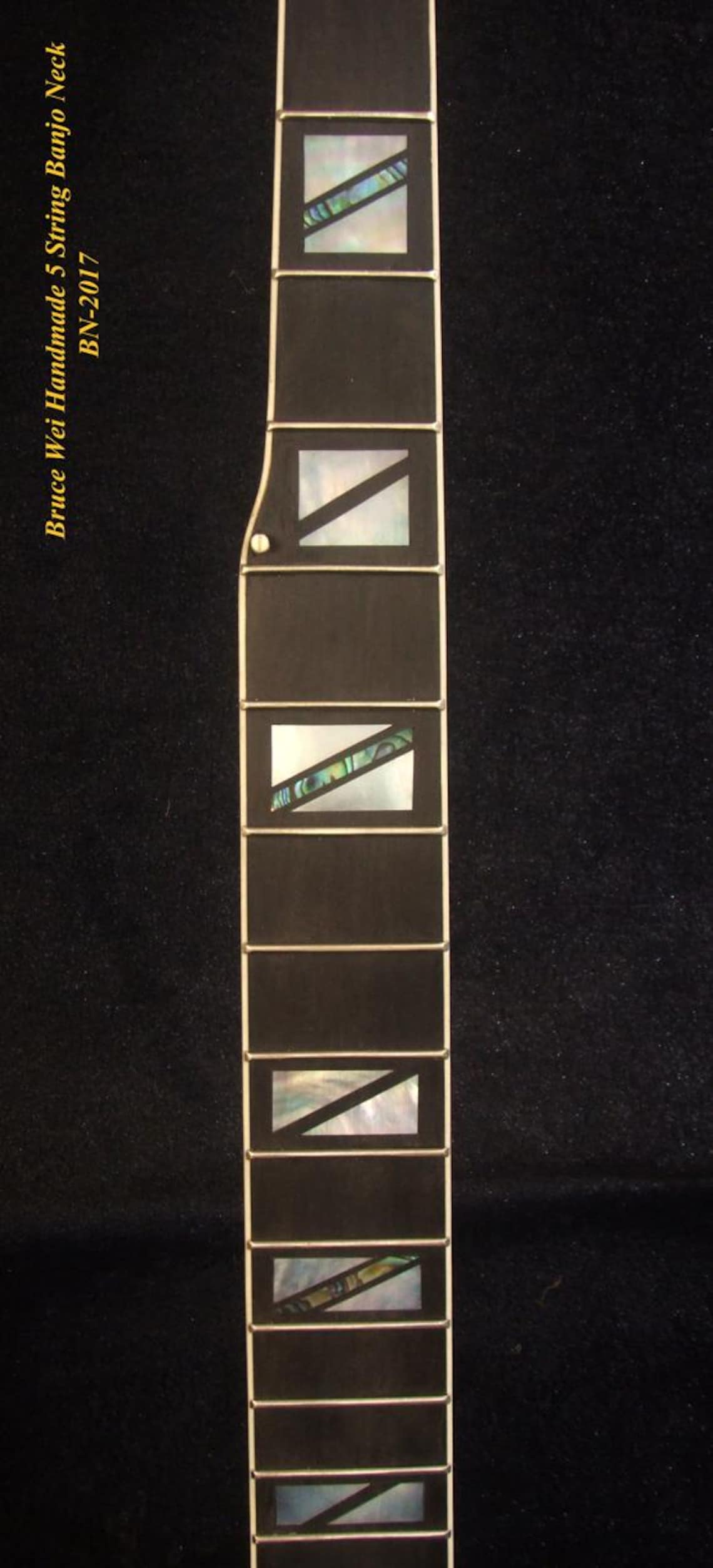 Handcrafted 5 String Banjo Neck, Solid Mahogany MOP & Abalone Block ...