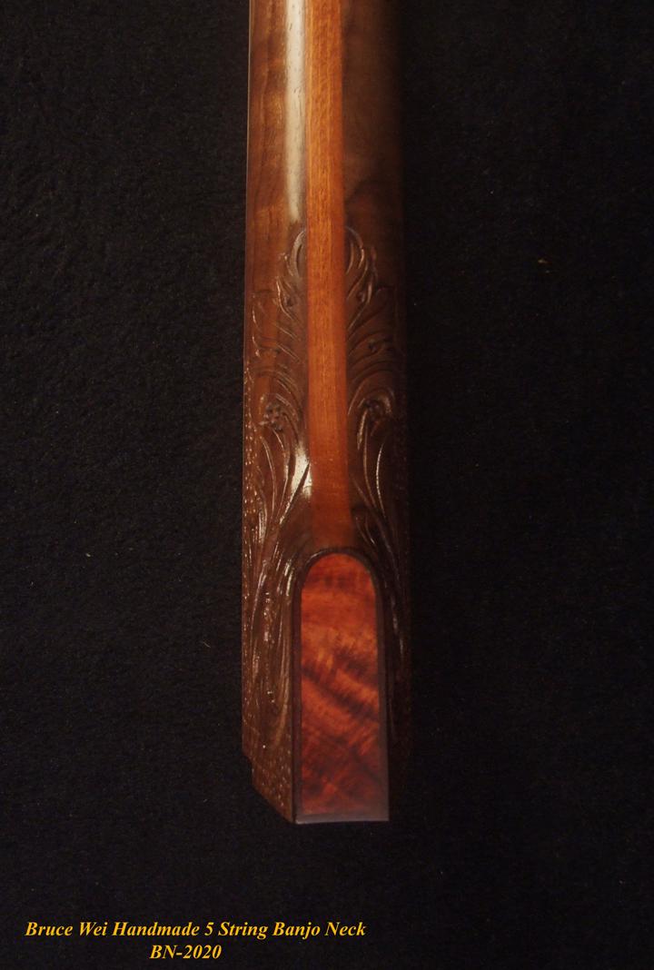 Handcrafted 5 String Banjo Neck, Solid Walnut & Mahogany DRAGON Inlay ...