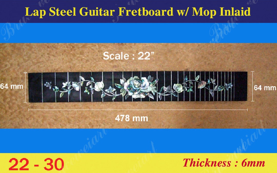 Lap Steel Guitar, Rosewood Fretted Fretboard, MOP & Abalone Inlay ...